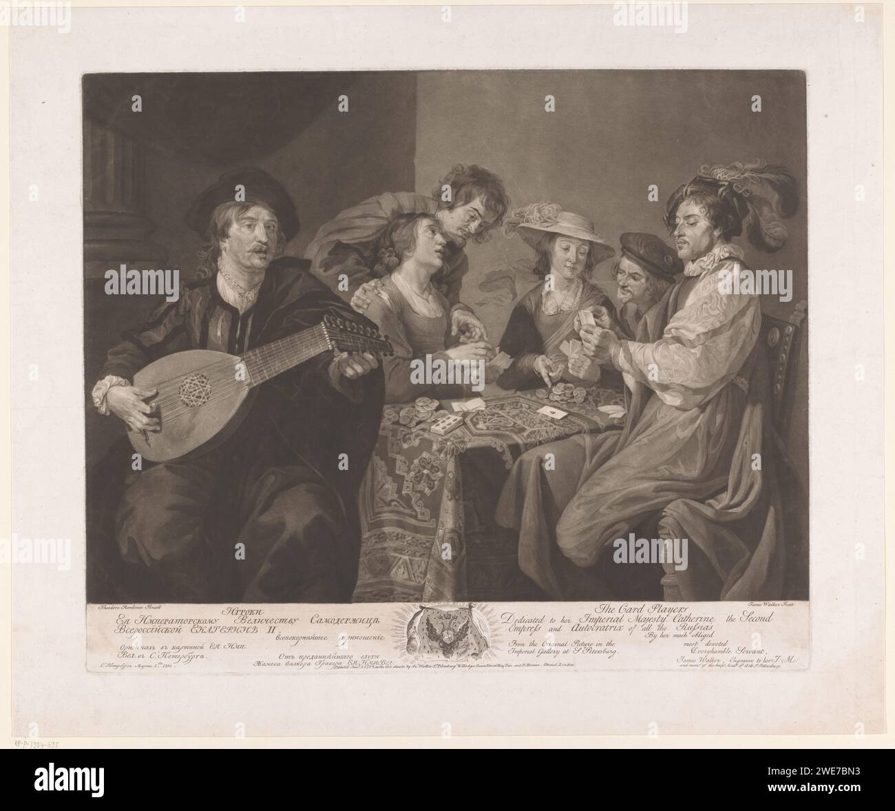 Card players and lute player, James Walker, After Theodoor Rombouts ...