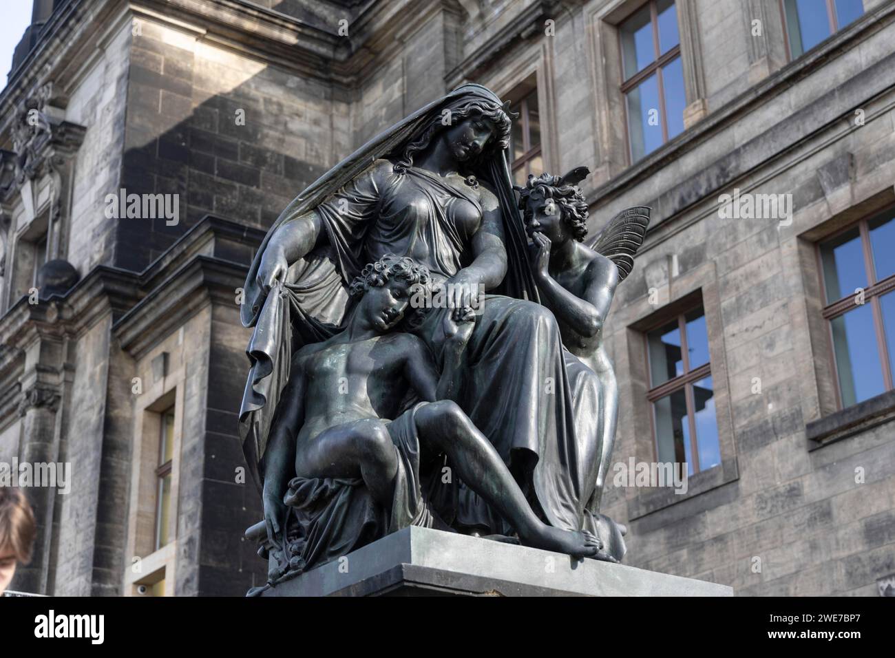 Dresden Statue Four Times of Day Night Stock Photo - Alamy