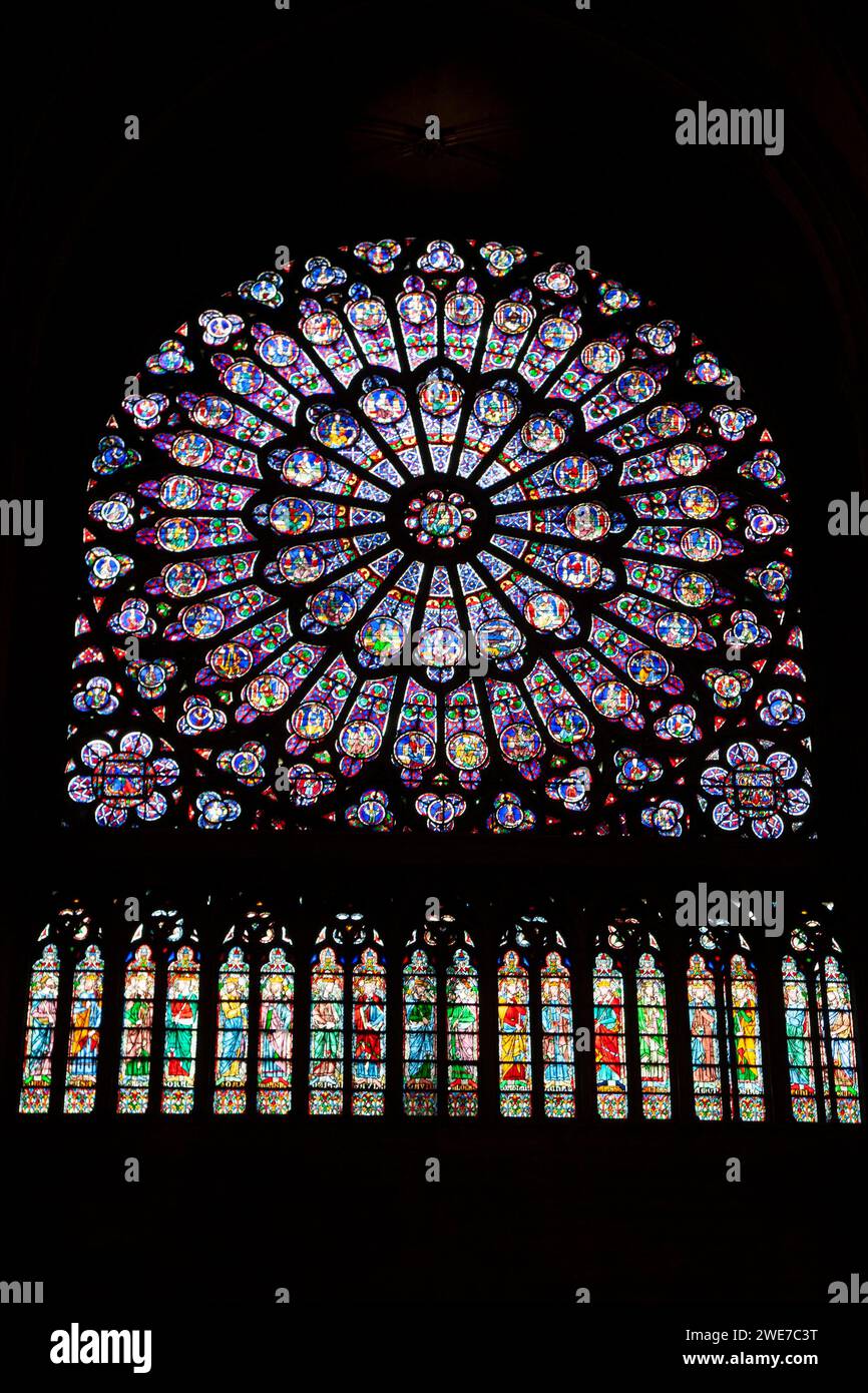 Notre-Dame de Paris Cathedral The southern rose window Paris France ...