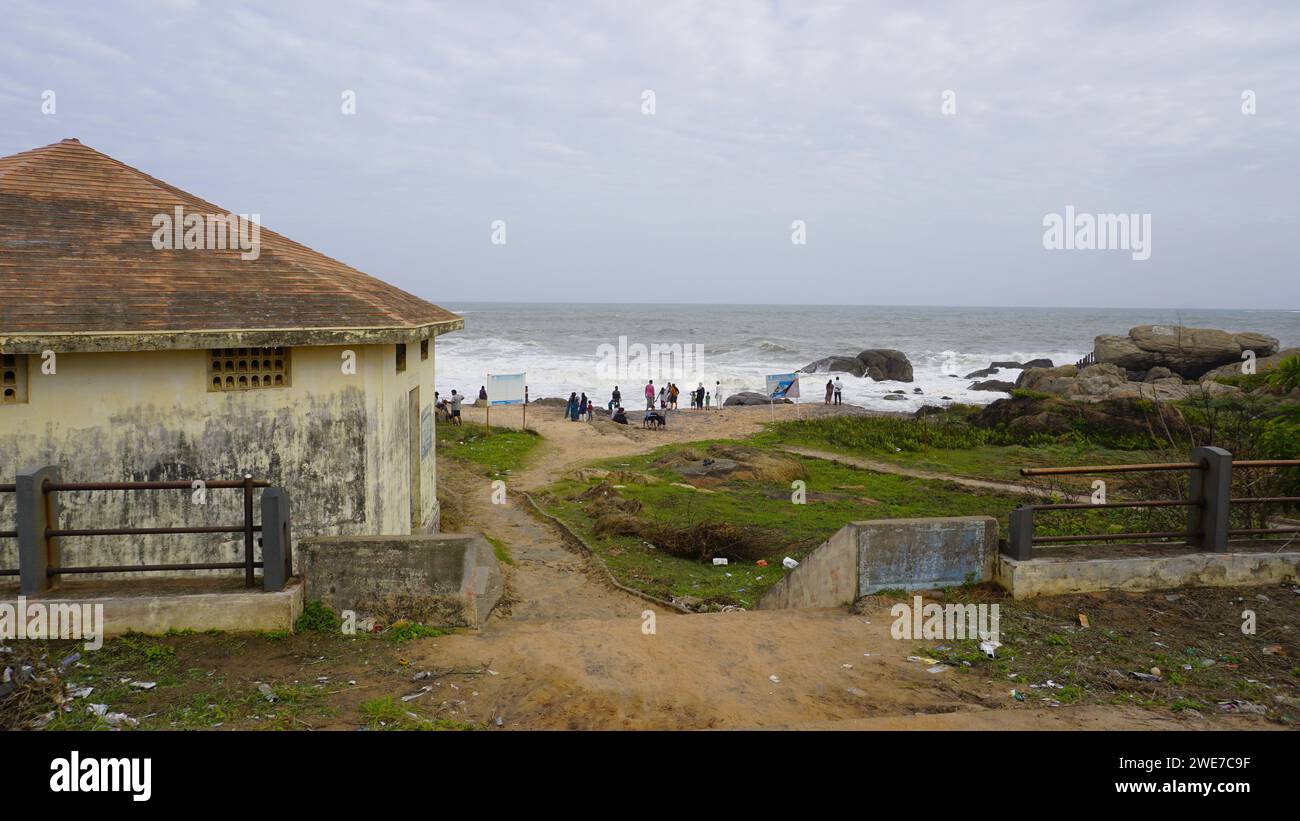 Muttom, India - July 08 2023: Tourists enjoying the beautiful scenic ...