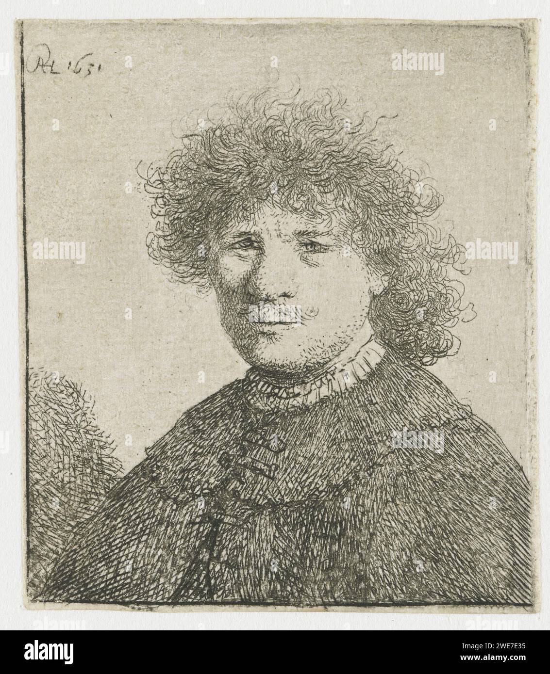 Self-portrait in a cloak with a falling collar: bust, Rembrandt van ...