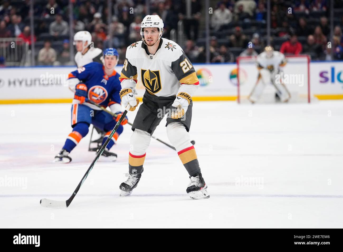 Vegas Golden Knights' Brett Howden (21) during the first period of an ...