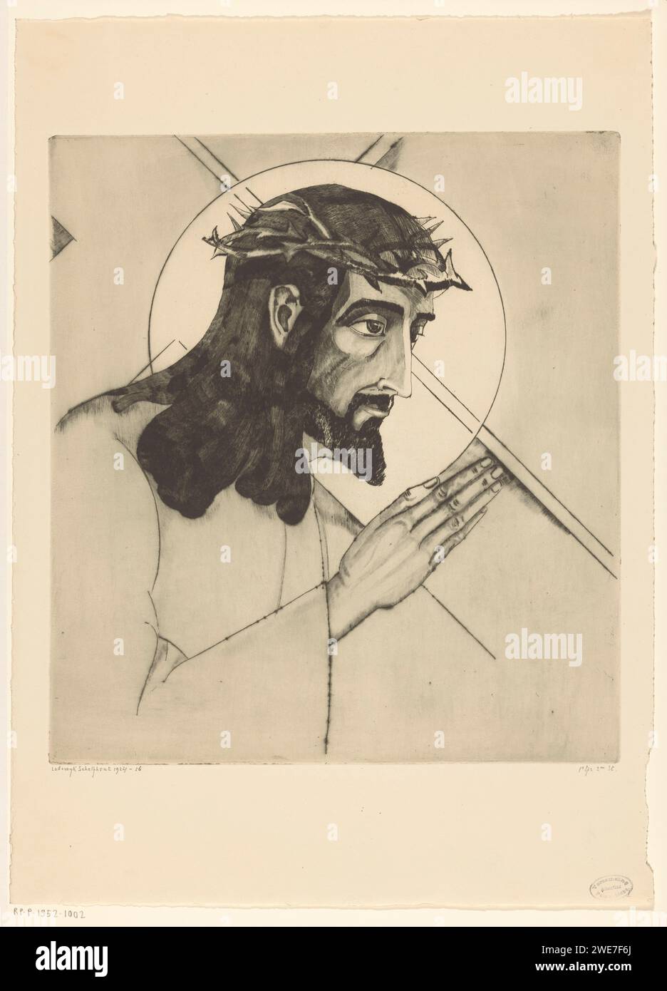 Crossing, Lodewijk Schelfhout, 1924 - 1926 print Christ who carries the ...