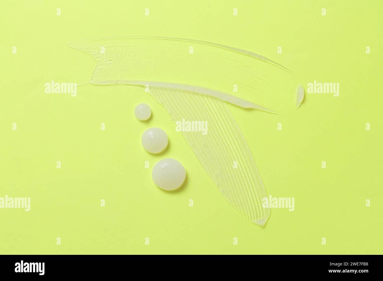 Milky white cosmetic cream texture, skin care lotion swatch on pastel ...