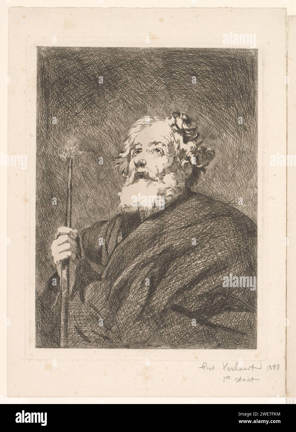 Saint Joseph with Staf, Piet Verhaert, After Peter Paul Rubens, 1888 ...