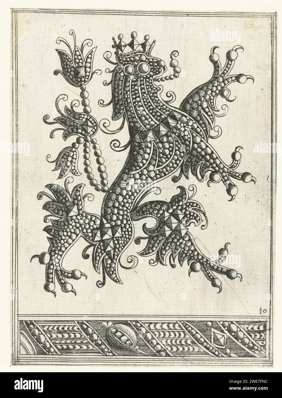 Climbing Lion of precious stones, Anonymous, After Daniel Meijer, After ...