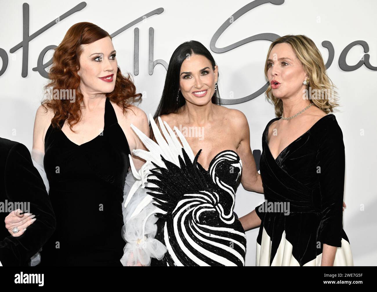 Molly Ringwald, left, Demi Moore and Calista Flockhart attend the ...