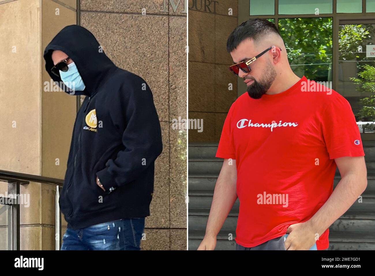 Melbourne, Australia. 22nd Jan, 2024. A diptych shows Ibrahin Behluli (left) and Masihullah ...