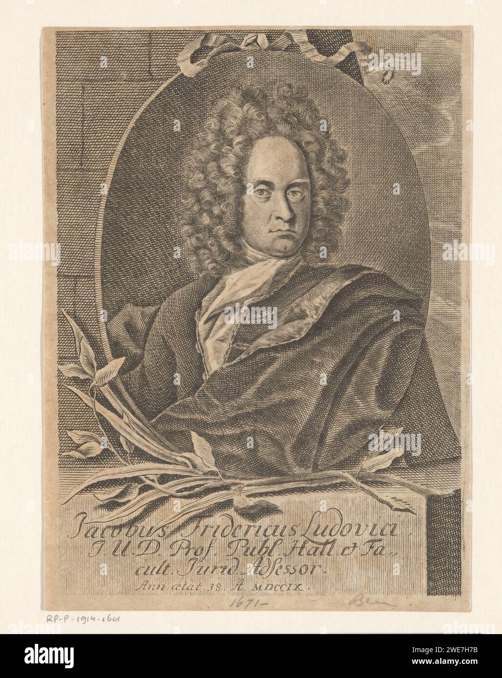 Portret van Jacob Friedrich Louis, Martin Bernigeroth, 1709 - 1733 ...