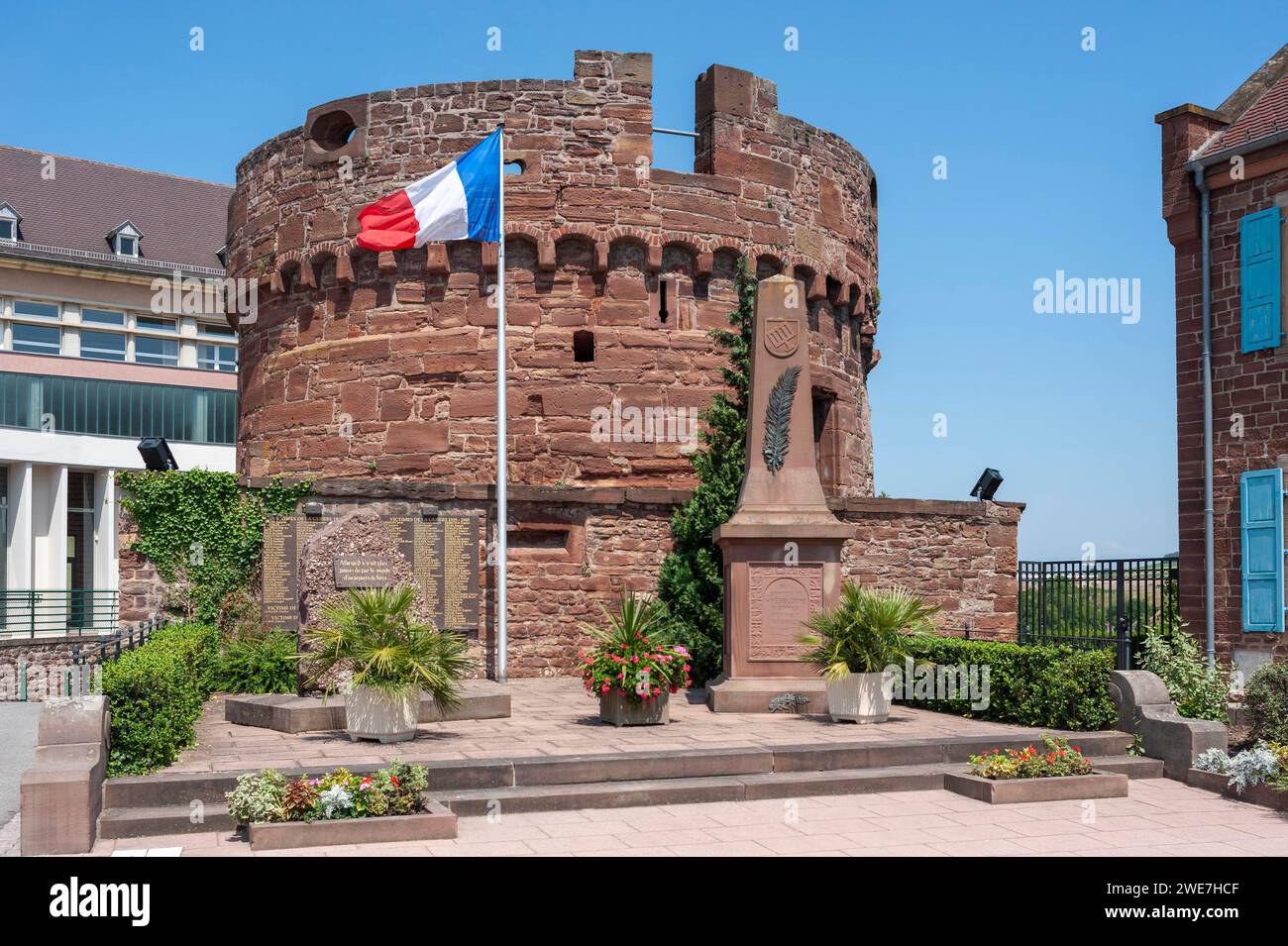 The round tower as part of the former castle, Wasselonne, Alsace ...
