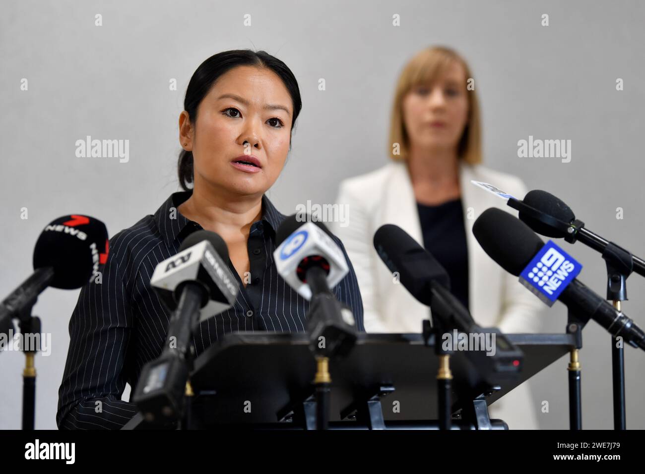 Sydney, Australia. 24th Jan, 2024. EPA Acting CEO Nancy Chang speaks to media during a press ...