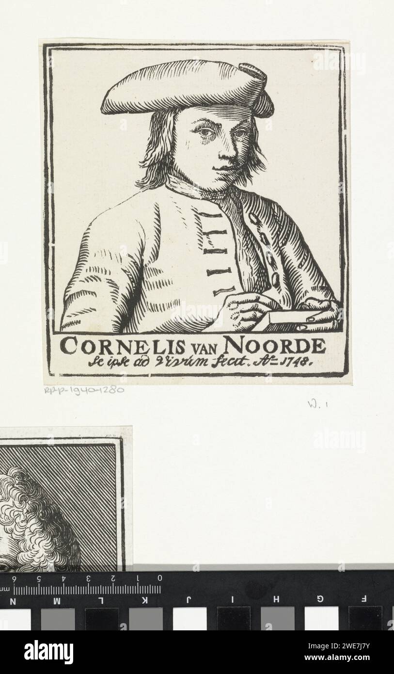 Self -portrait of Cornelis van Noorde, Cornelis van Noorde, 1748 print ...