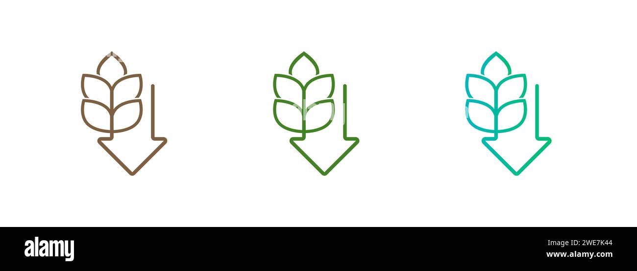 Icon low carb carbohydrates dietary food design symbol wheat grain and ...