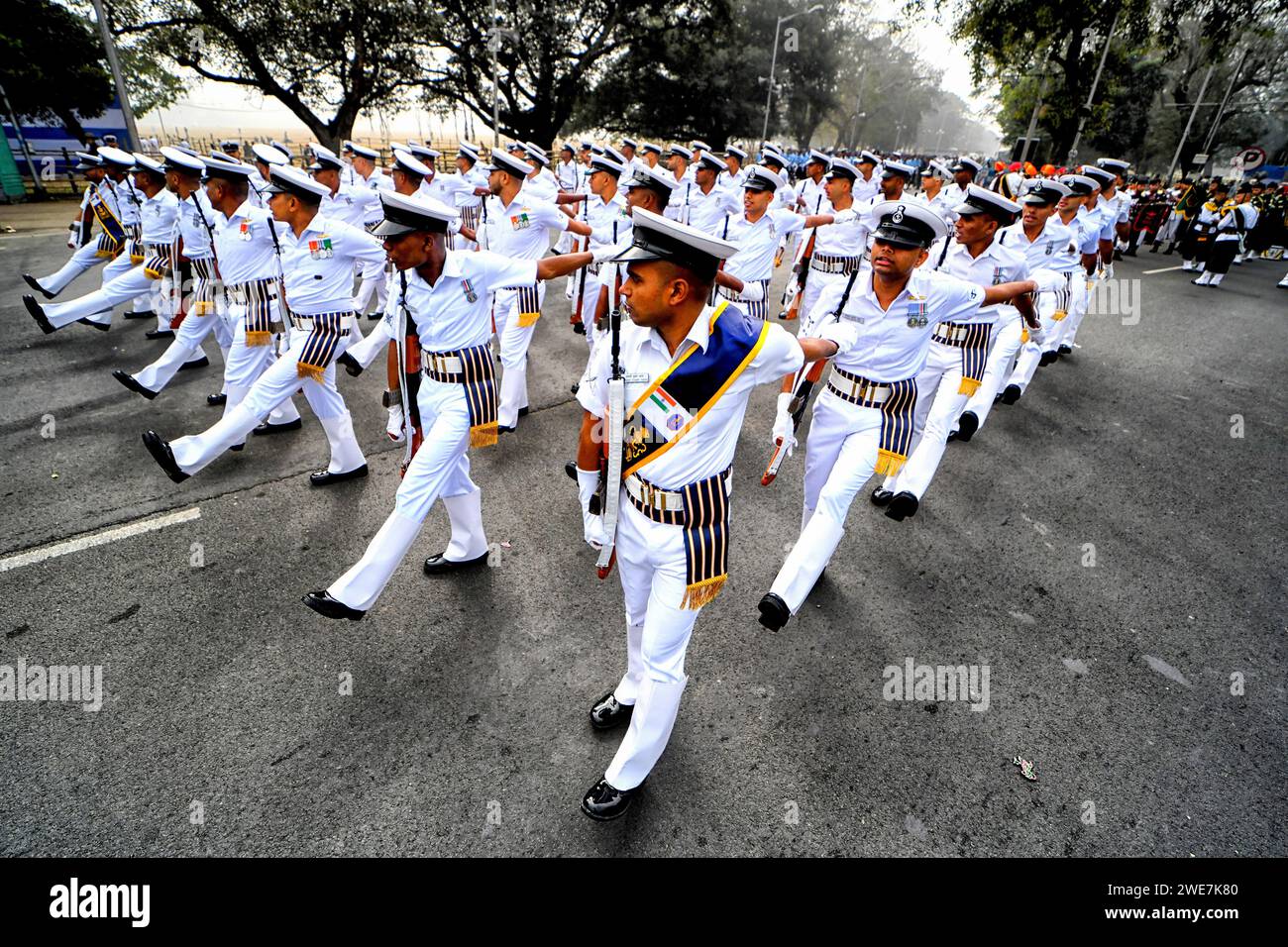 Kolkata, India. 22nd Jan, 2024. Army Contingent from Indian Navy ...