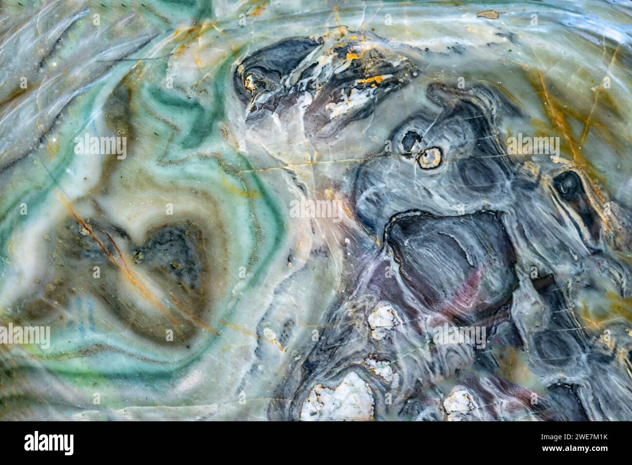 Mineral stone with various stone artifacts from the crystallization of ...