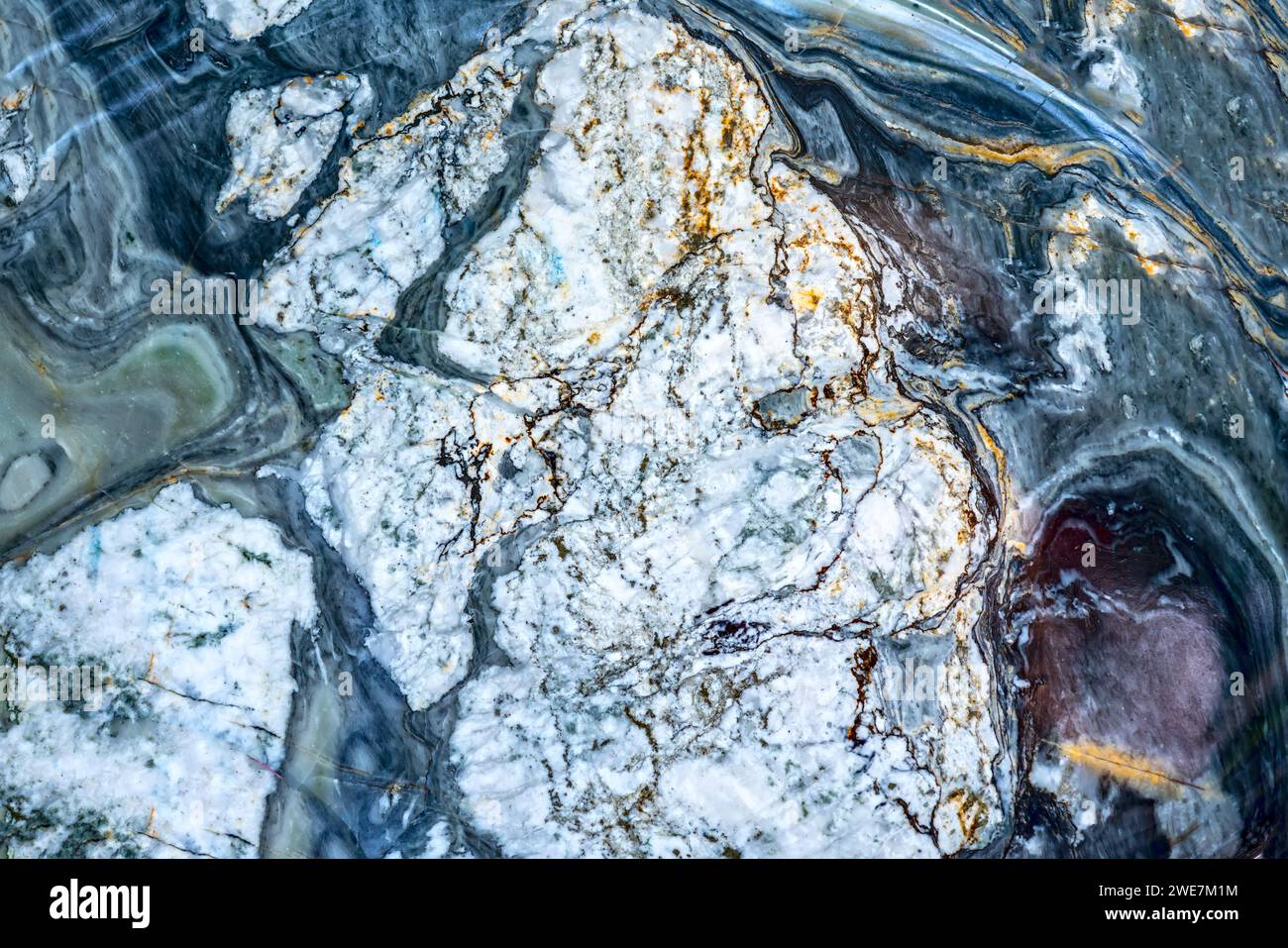 Mineral stone with various stone artifacts from the crystallization of ...