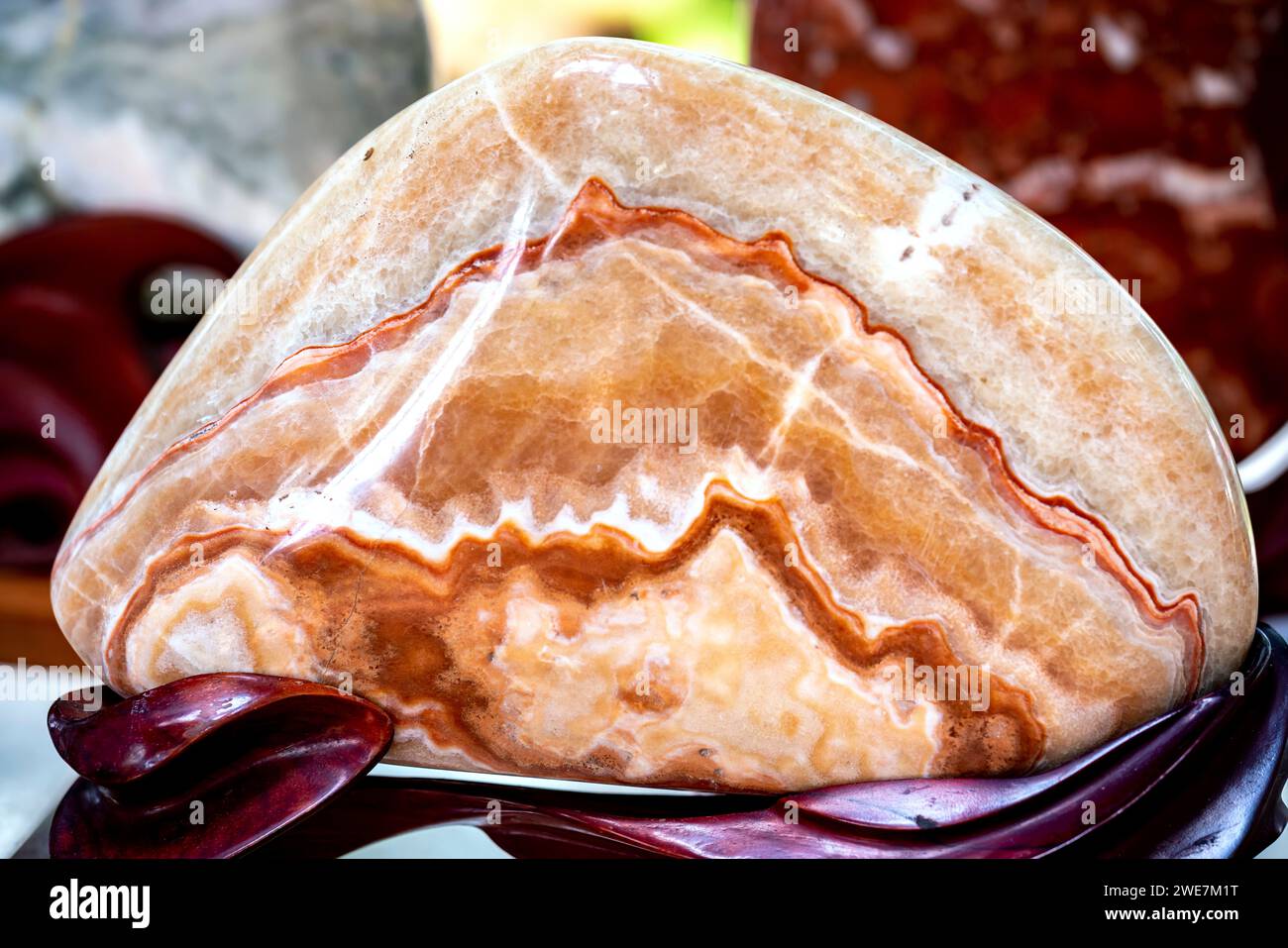 Mineral stone with various stone artifacts from the crystallization of ...
