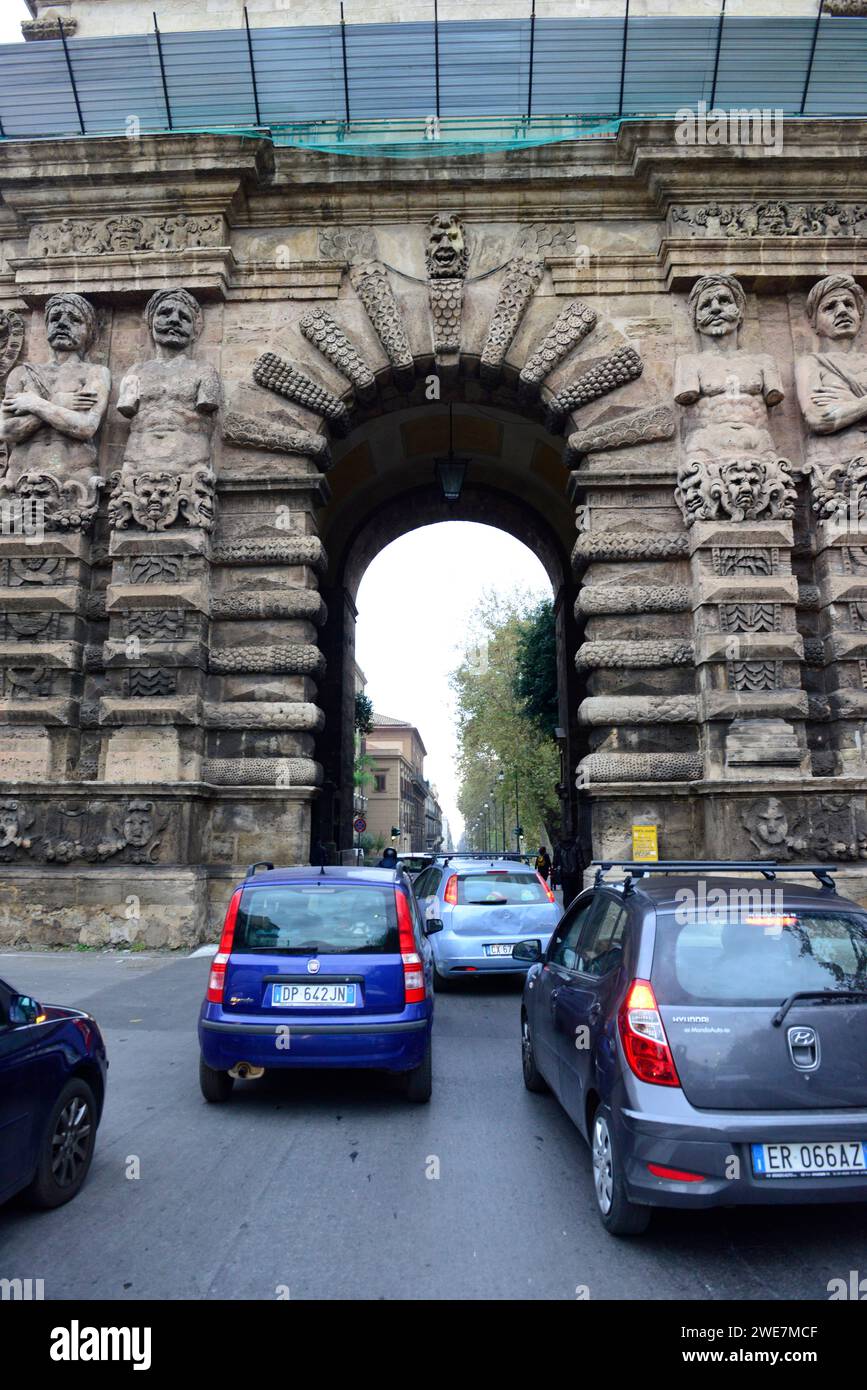 Porta Nuova is an ancient city gate in Palermo, Sicily, Italy Stock ...