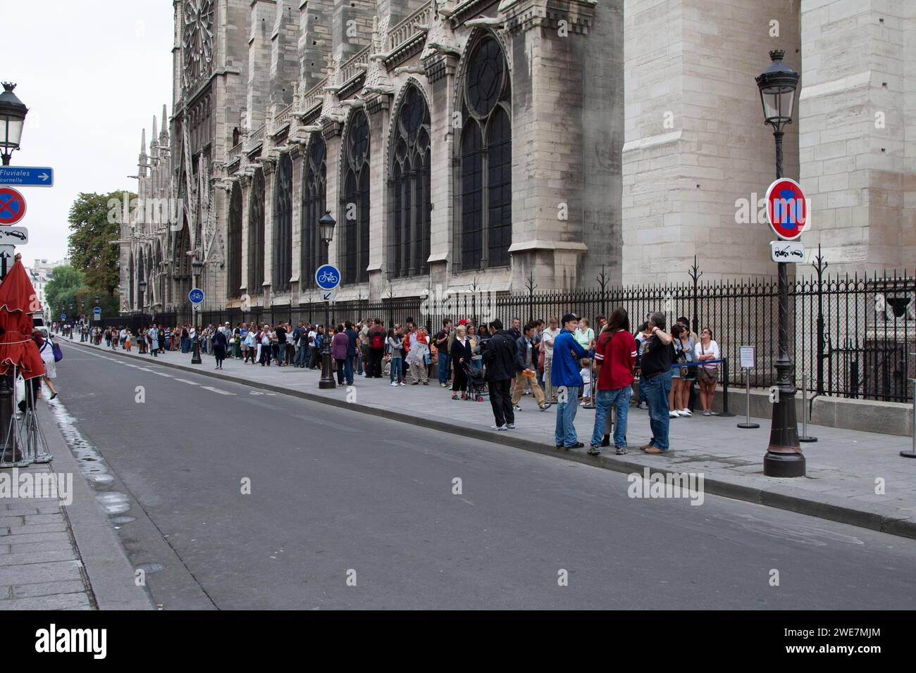 Cathedral of Notre-Dame de Paris Human slender Paris France Stock Photo ...