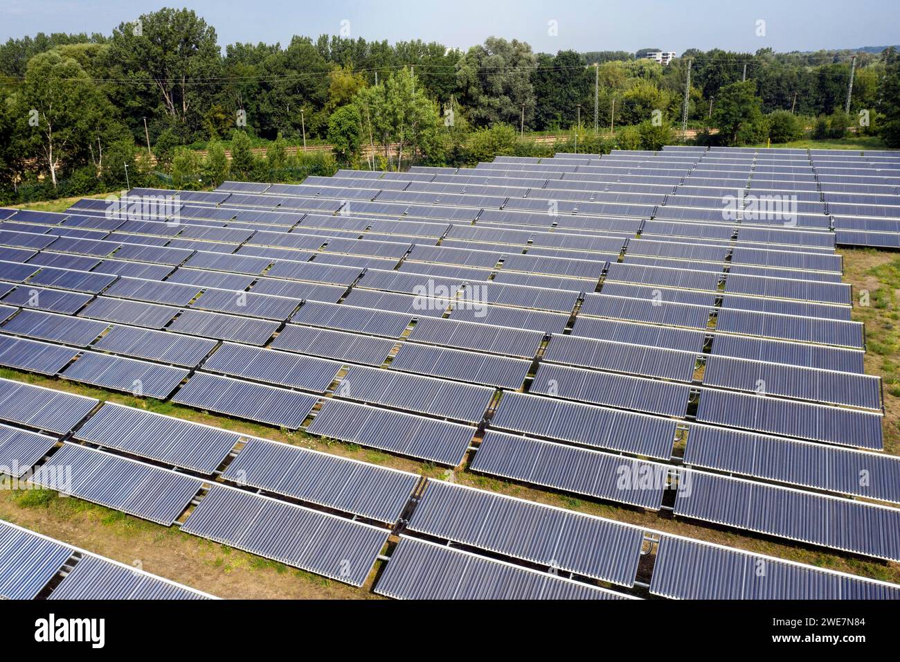 Aerial view of the solar thermal power plant of Energie und Wasser ...