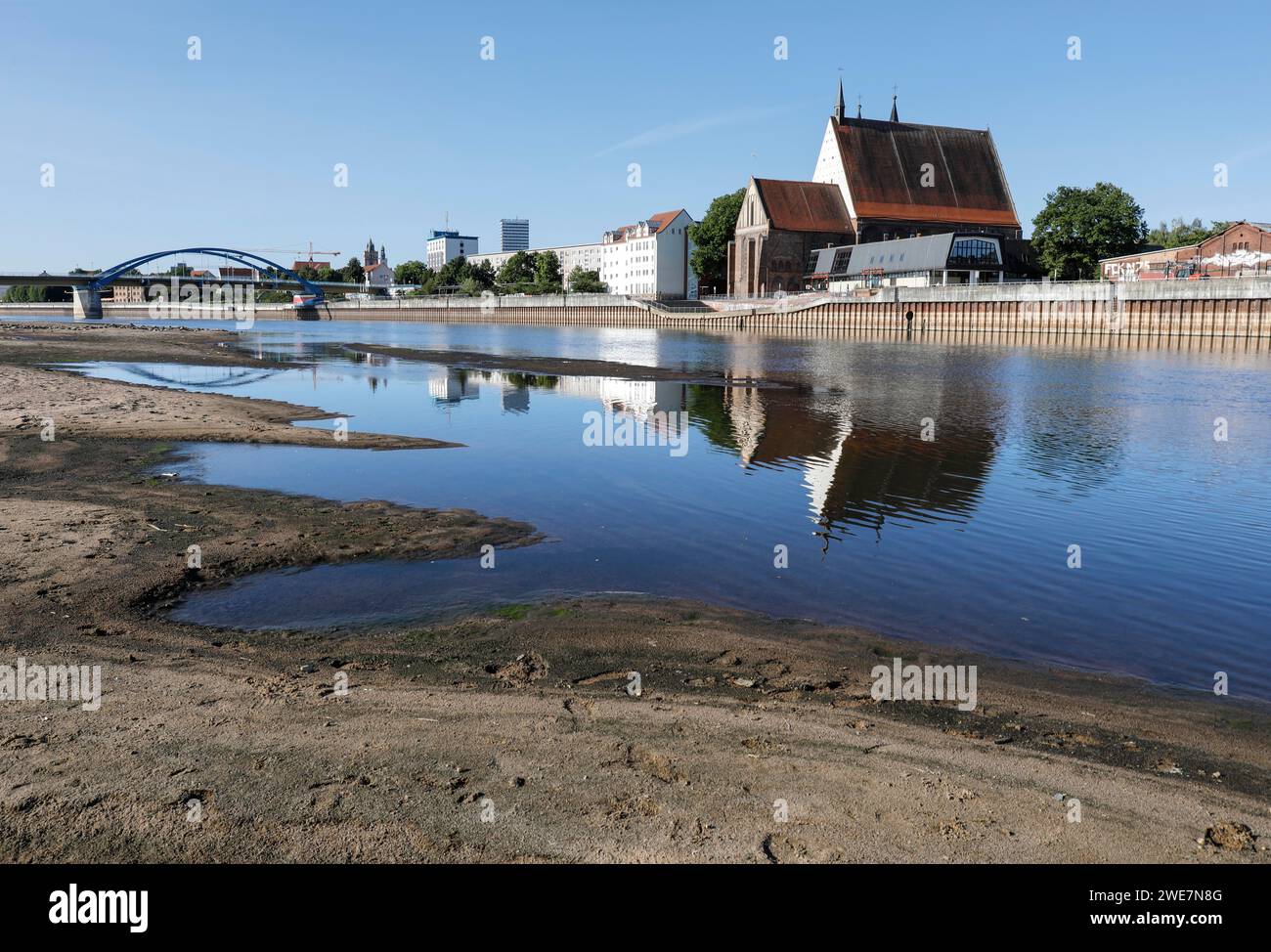 View from Slubice in Poland to the city of Frankfurt / Oder in ...