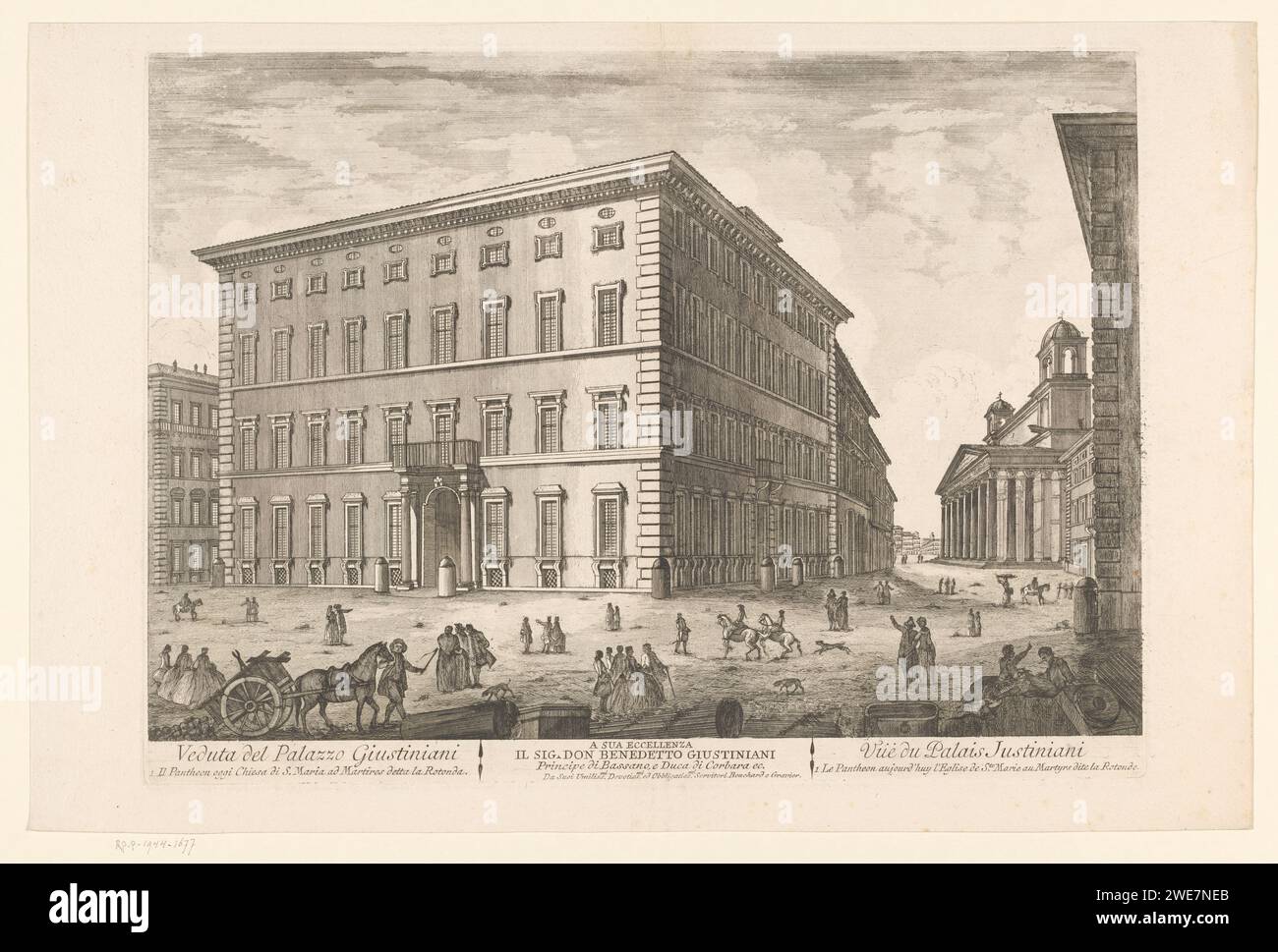 View of Palazzo Giustiniani, in Rome, Anonymous, 1760 - After c. 1789 ...
