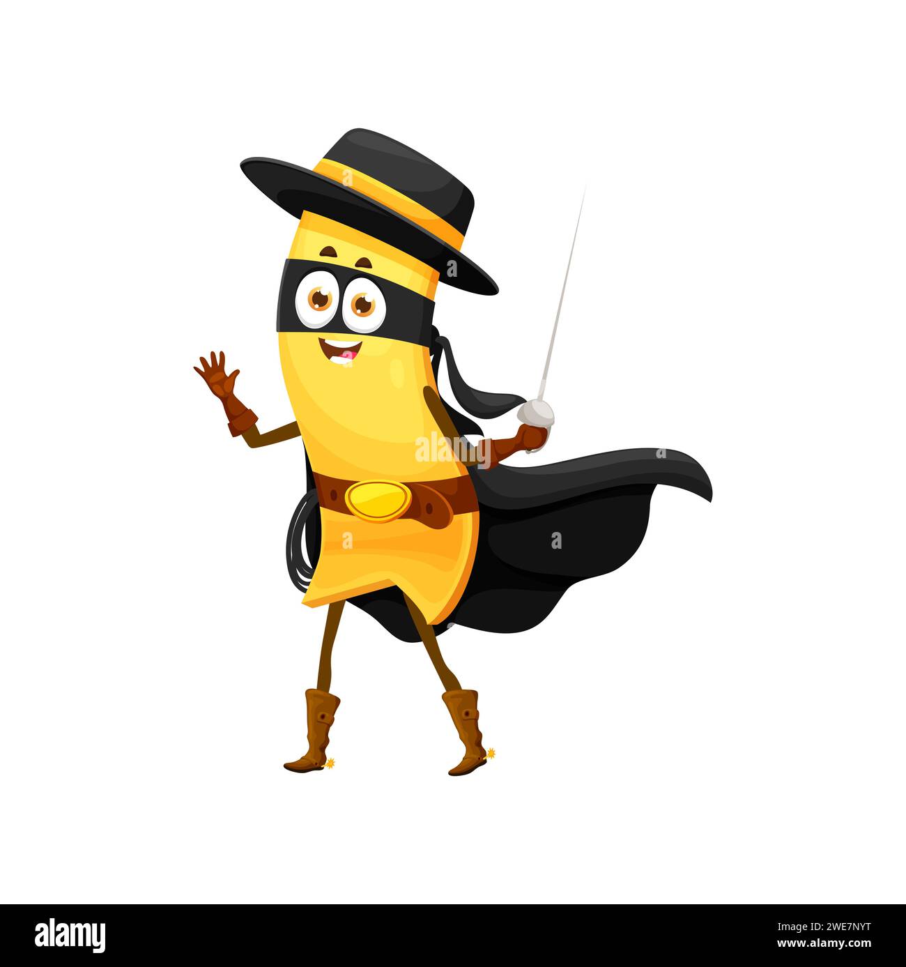 Cartoon lasagna pasta superhero character wielding rapier sword with ...