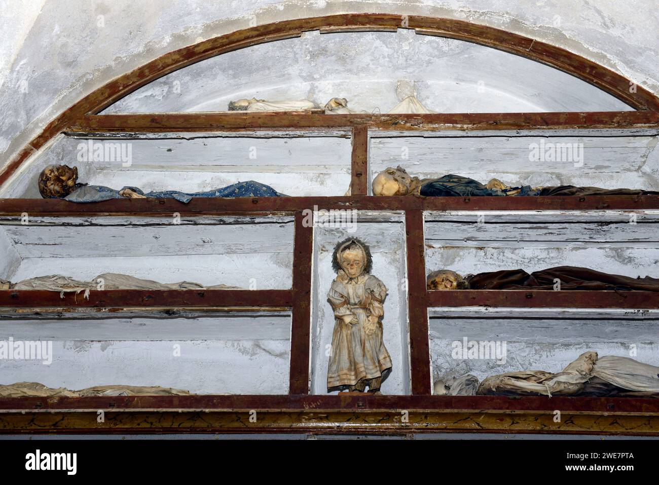 Mummified corpses in the Capuchin Catacombs of Palermo, Italy Stock ...
