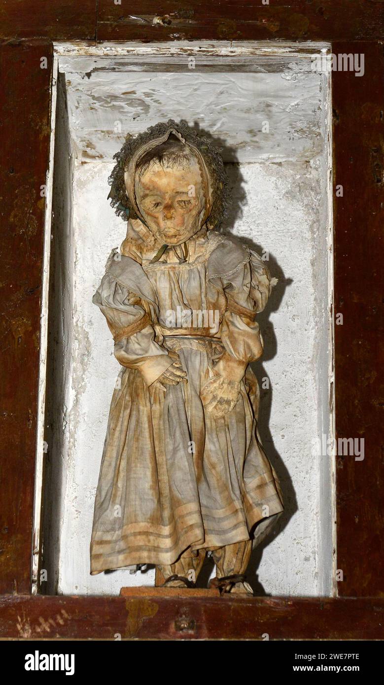 Mummified corpses in the Capuchin Catacombs of Palermo, Italy Stock ...