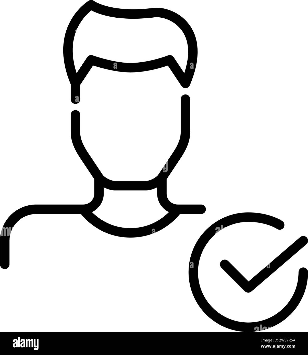 Approved user. Secure profile. Man with smart haircut. Pixel perfect ...