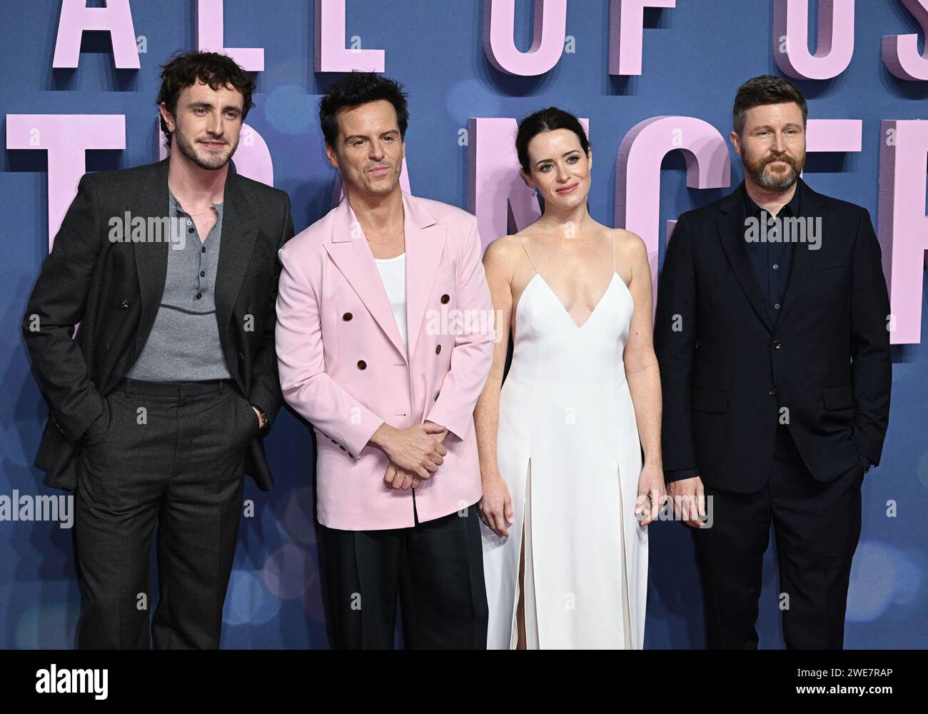 London, UK. 23rd Jan, 2024. Paul Mescal, Andrew Scott, Claire Foy and ...