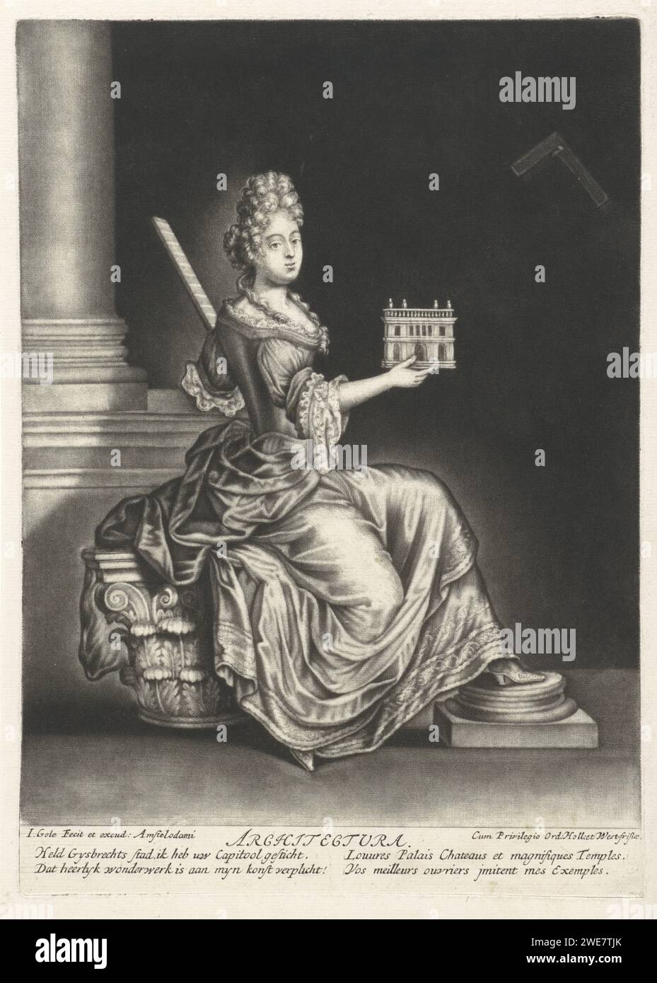 Architecture, Jacob Gole, 1670 - 1724 print The personification of ...
