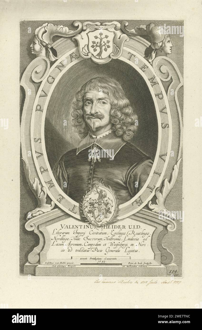 Portrait of Valentinus Heider, Pieter de Jews (ii), After Anselm of ...