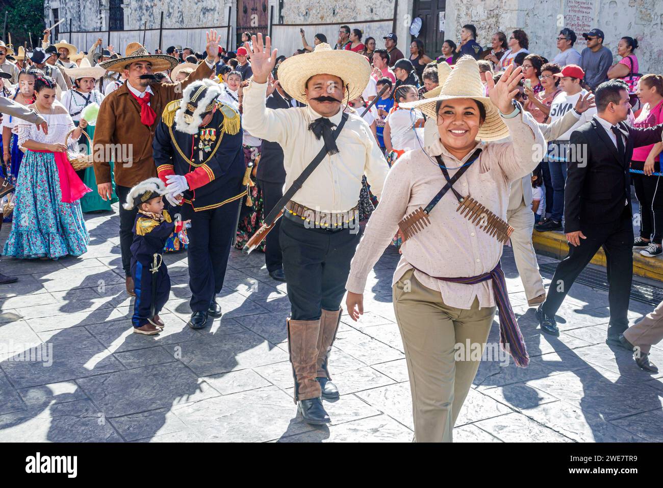 Merida Mexico,centro historico central historic district,parade Mexican ...