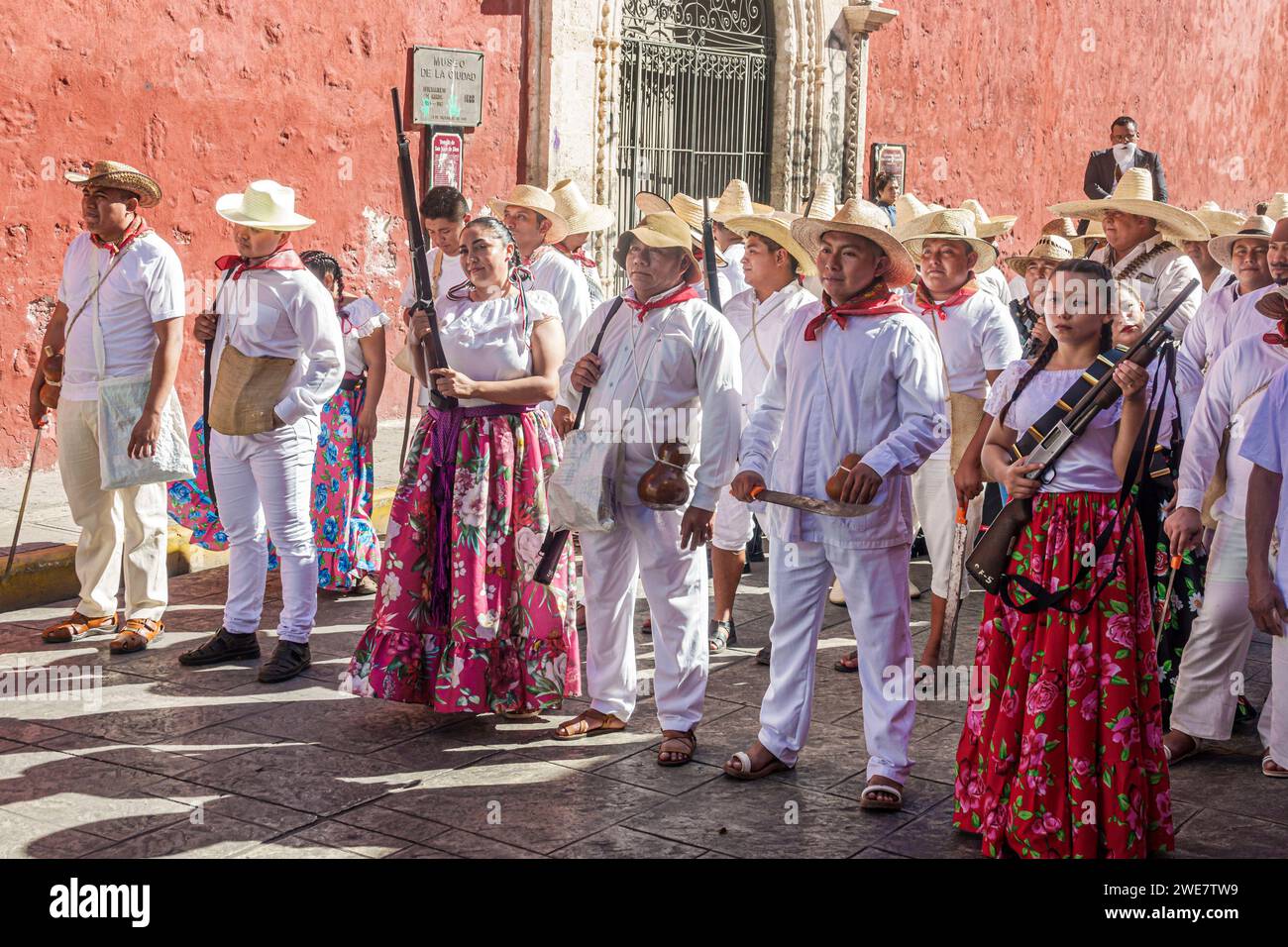 Merida Mexico,centro historico central historic district,parade Mexican ...