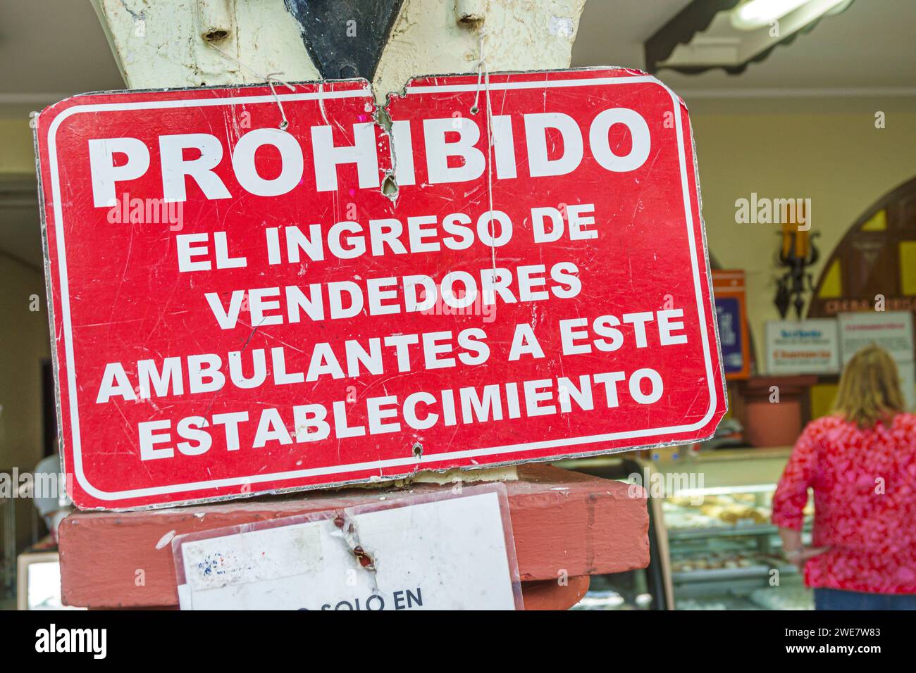 Merida Mexico,Zona Paseo Montejo Centro,sign warning information,street ...