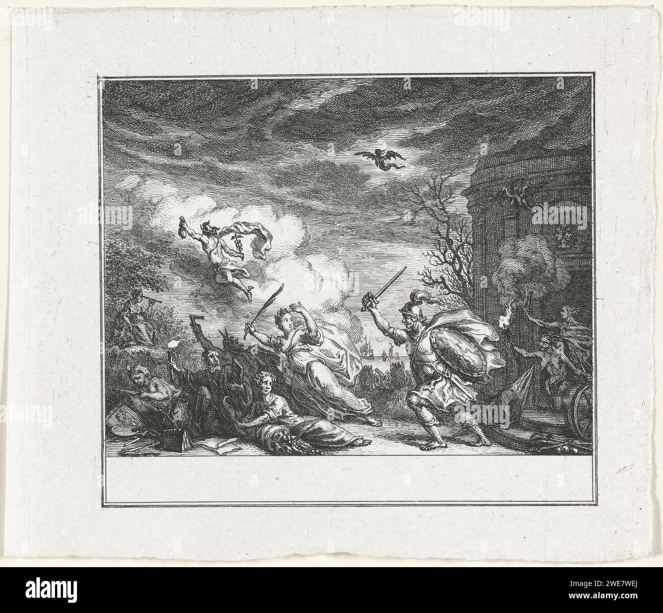 Peace Driven by War, Simon Fokke, 1780 - 1782 print The personification ...