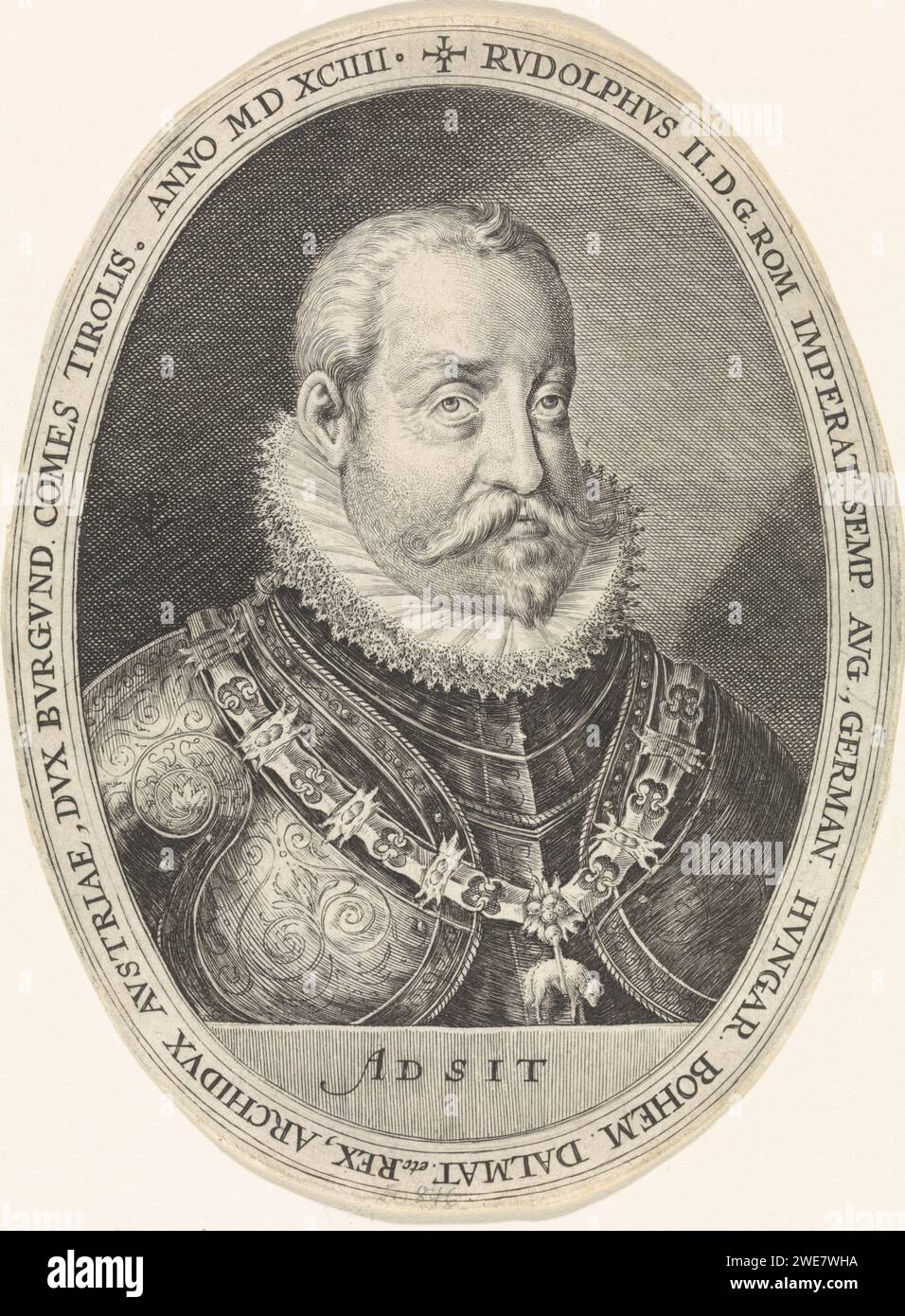 Portrait of Rudolf II of Habsburg, Crispijn van de Passe (I), 1604 ...
