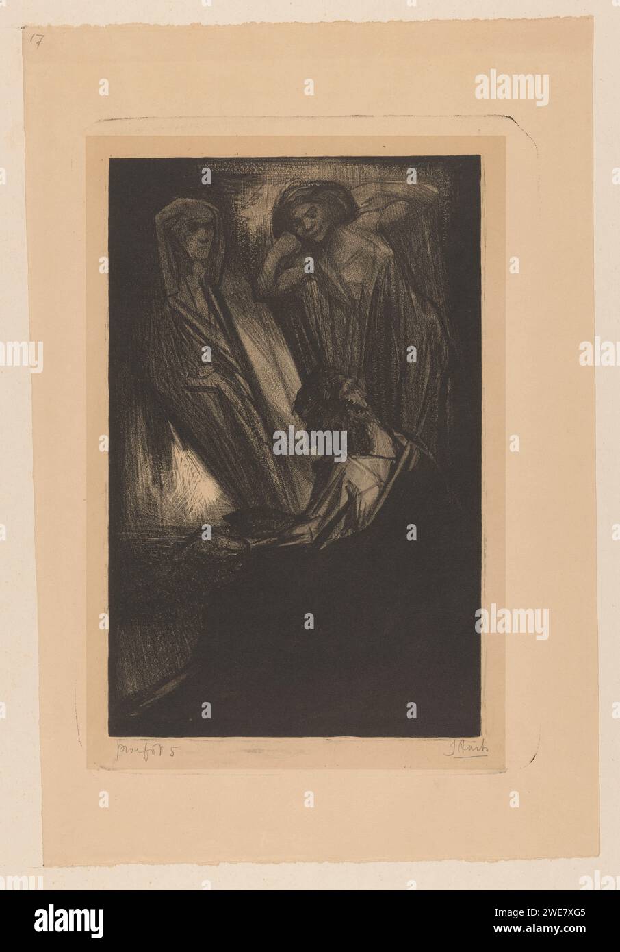 Sphinx and woman with sitting man, Johannes Josephus Aarts, 1881 - 1934 ...