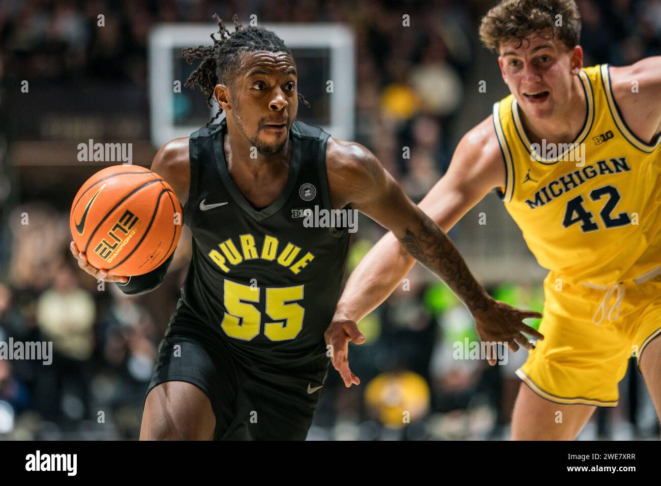 West Lafayette, Indiana, USA. 23rd Jan, 2024. Purdue Boilermakers Guard ...