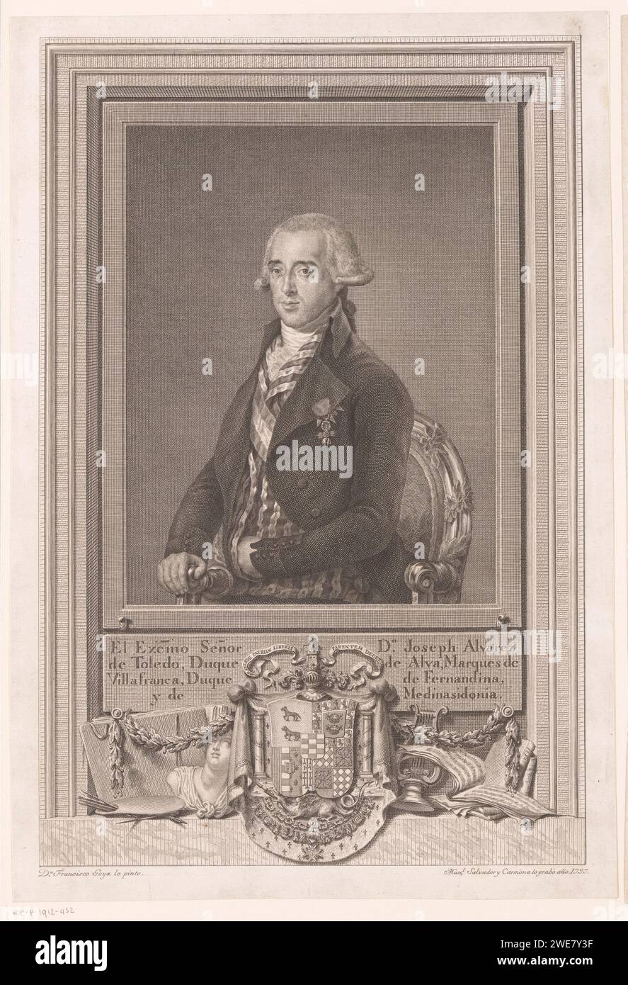Portret Van Joseph Alvarez de Toledo, Hertog Van Alva, Manuel Salvador ...