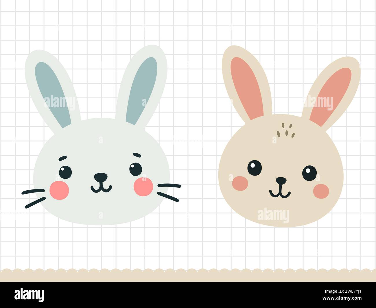 Doodle rabbit. Little bunny in cartoon style. Vector illustration Stock ...