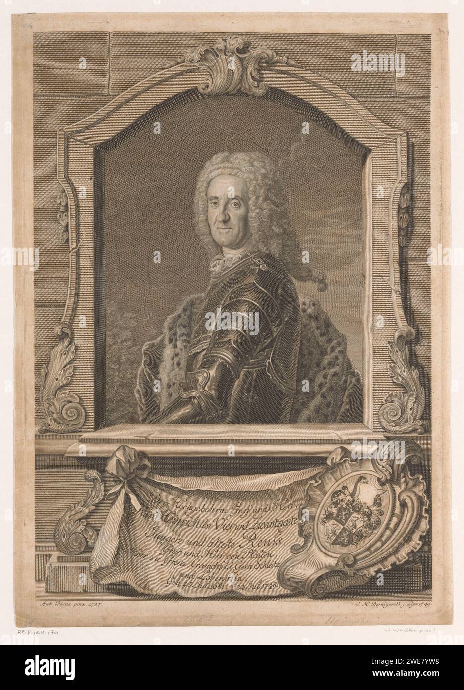 PortraT van Heinrich XXIV, Count Reuß-Köstritz, Johann Martin ...