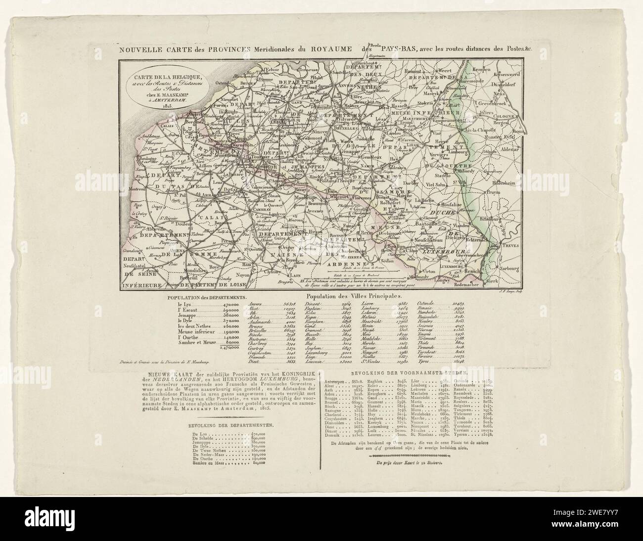 Map of the southern provinces of the Kingdom of the Netherlands and the ...