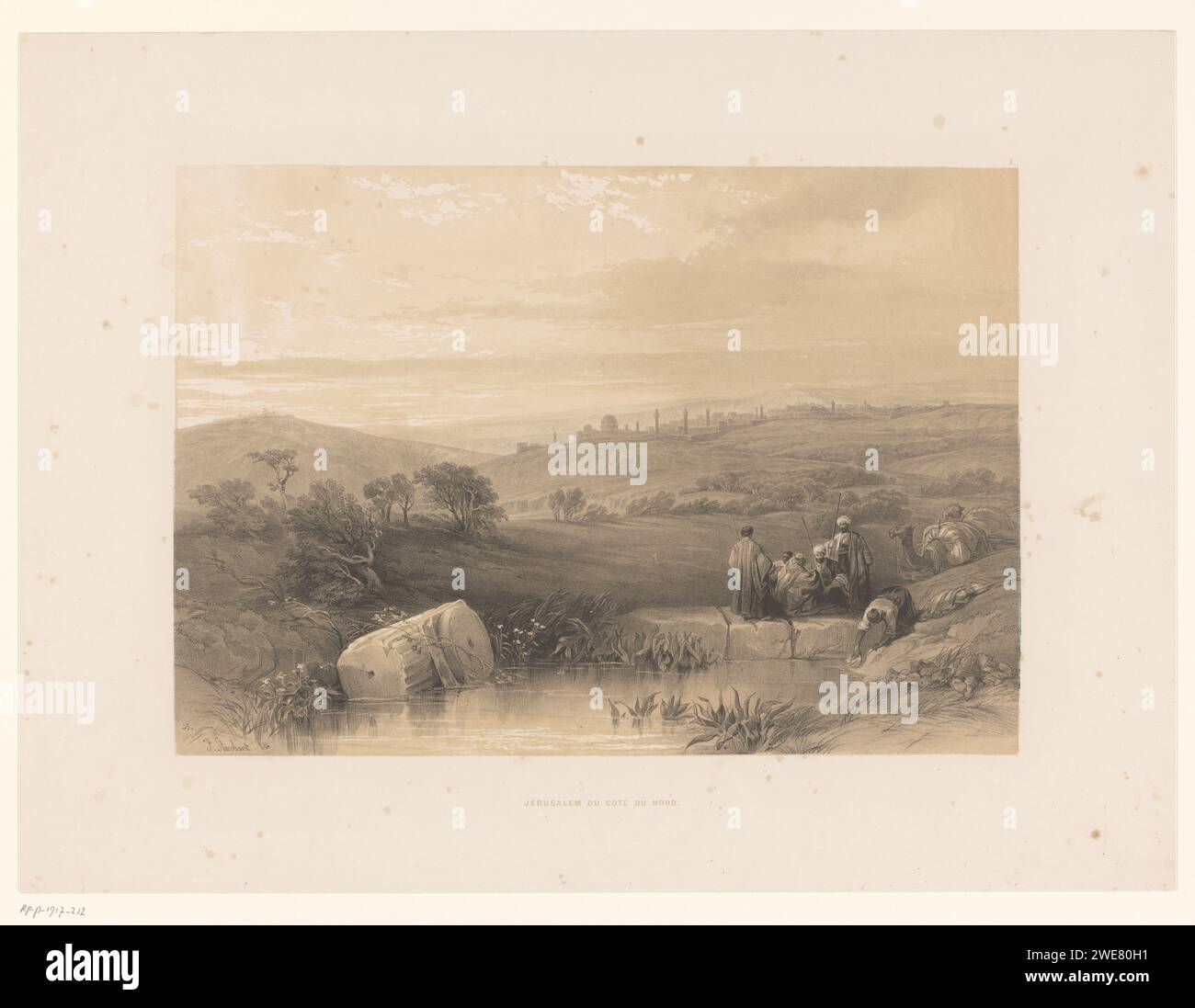 Figures get water near Jerusalem, François Stroobant, After Louis Haghe ...