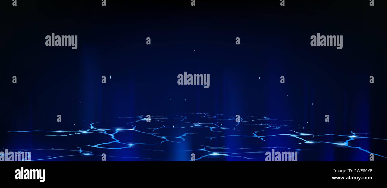 Ground surface with abstract light cracks. Vector realistic ...