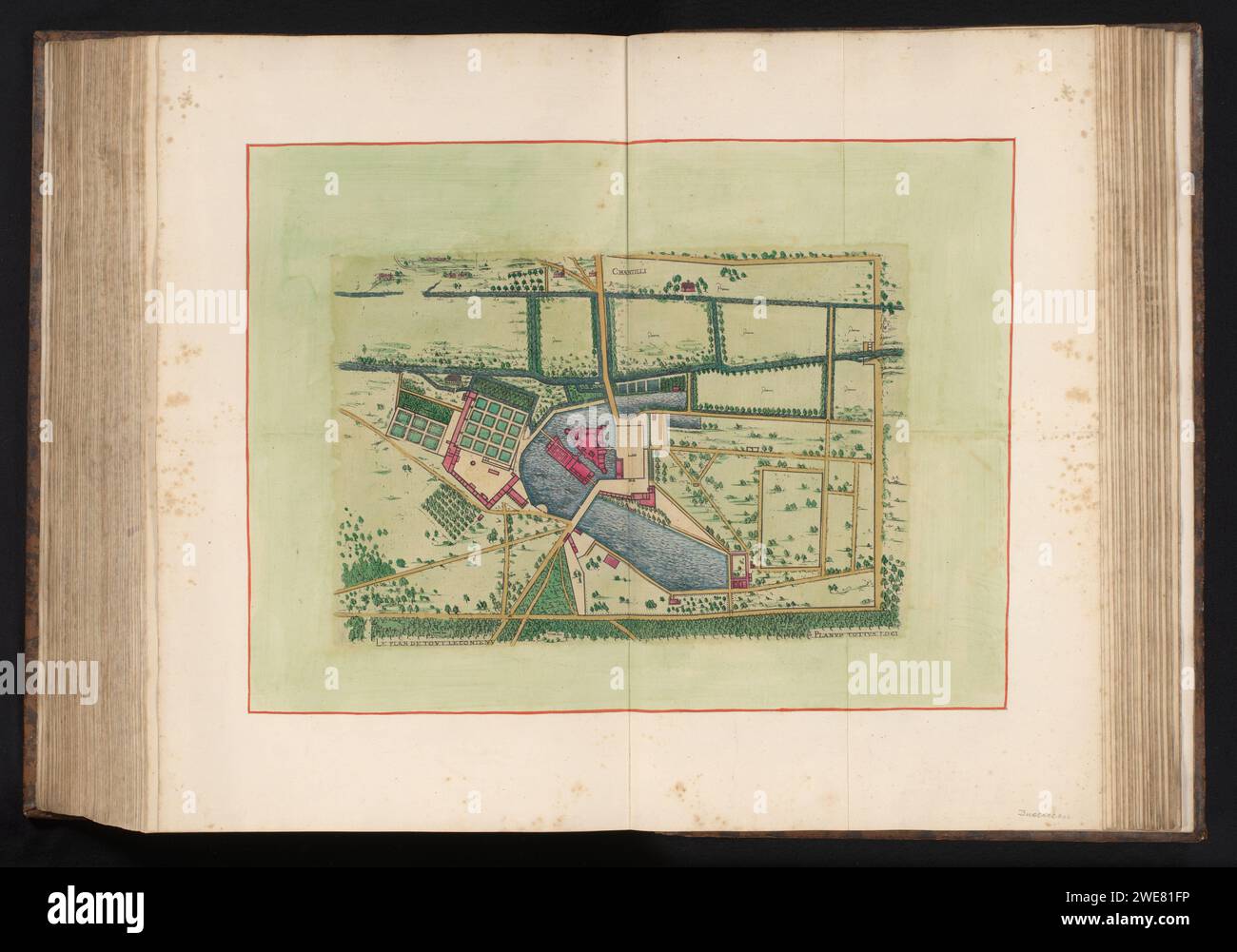 Map of the estate and Castle Chantilly, 1520 - 1585 print Map of the ...