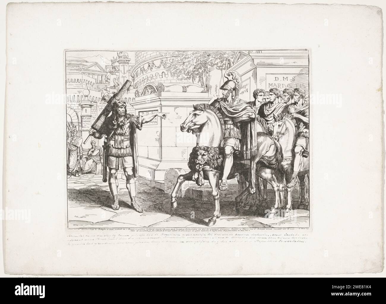 Envoy of Hannibal with ten Roman prisoners to Rome, Bartolomeo Pinelli ...