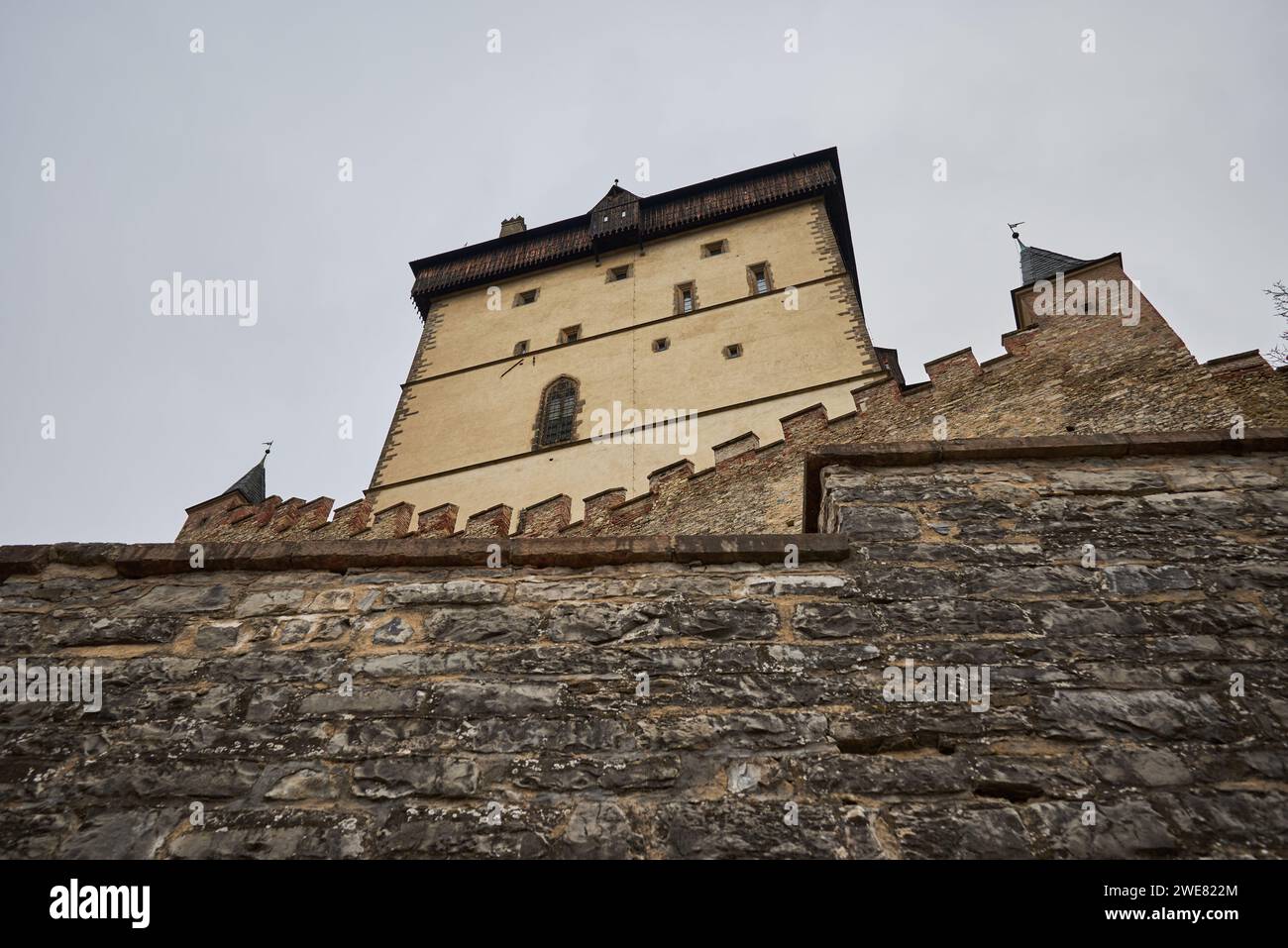 Karlstejn famous gothic Bohemian castle near Prague capital of Czech ...