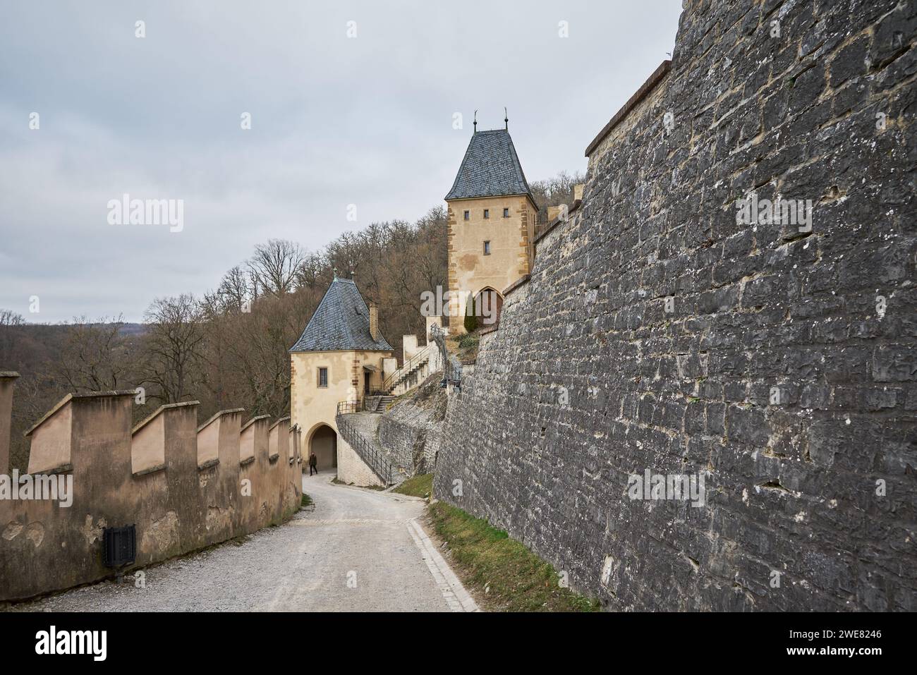 Karlstejn famous gothic Bohemian castle near Prague capital of Czech ...